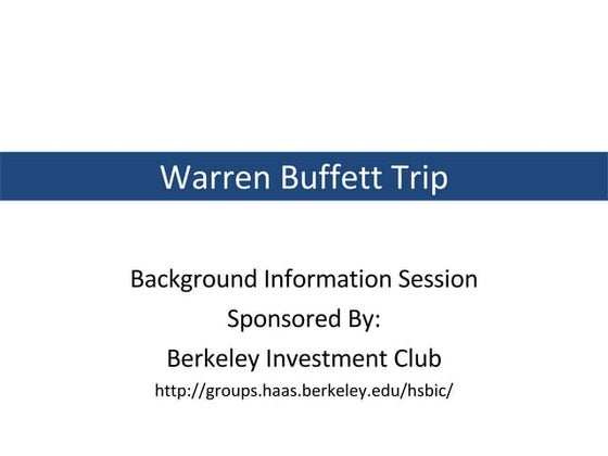 Warren buffet presentation | PPT