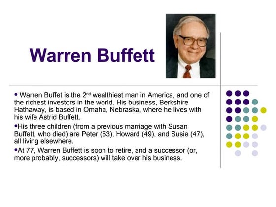 Warren buffett investment strategy | PPTX