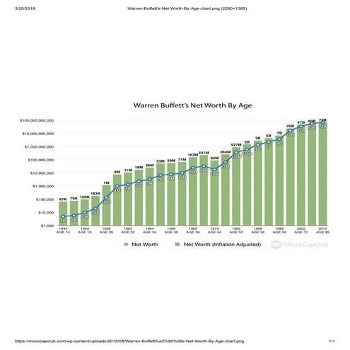 Warren Buffett's Net Worth By Age Chart | PDF