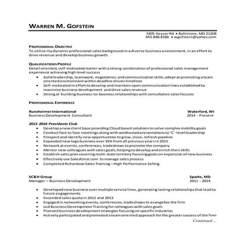 Bobby Warren Resume | DOCX