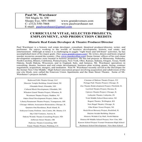 !Warshauer Paul Curriculum Vitae, Resume | PDF