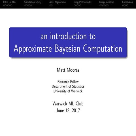Approximate Bayesian computation for the Ising/Potts model | PPT
