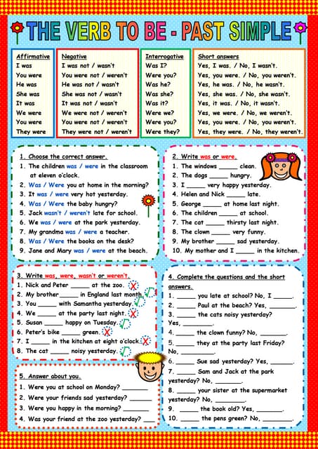 Past of the Verb to be - Was/ Were | PPT