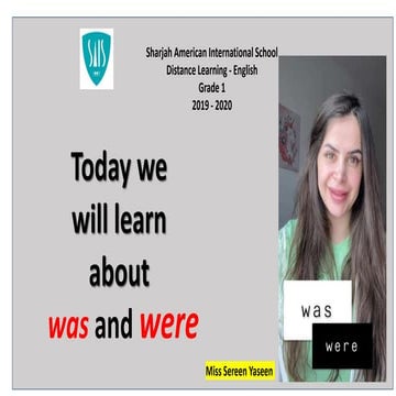 Grade 1 - was and were | PPTX