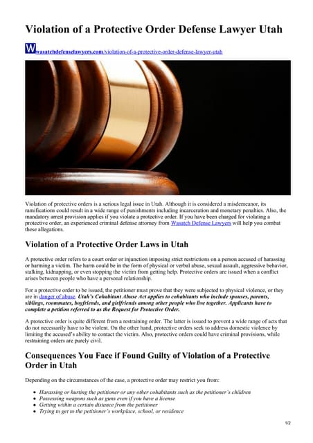 Protective Order Lawyers Fairfax virgina | PDF