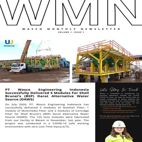 Wasco Monthly Newsletter Volume 1 Issue 1 | PDF