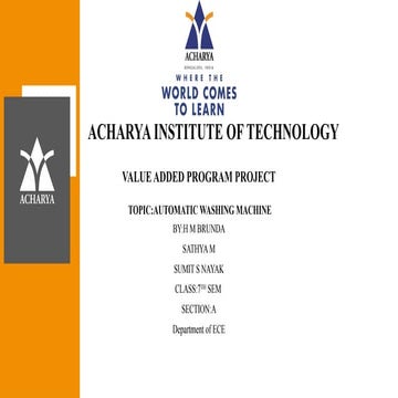 WASHING_MACHINE PROJECT USING VERILOG CODE | PPTX