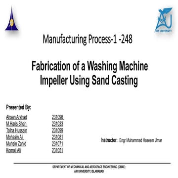 Washing Machine Impeller Casting presentation.pptx