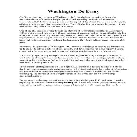 Washington Dc Essay | PDF