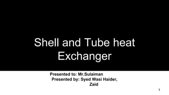 Parts of shell and tube heat exchanger | PPTX | Physics | Science