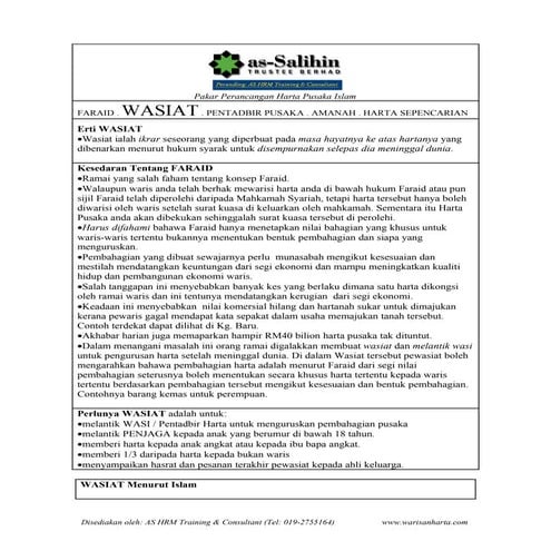 Wasiat update2011 | PDF