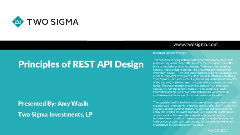 Principles of REST API Design Principles of REST API Design