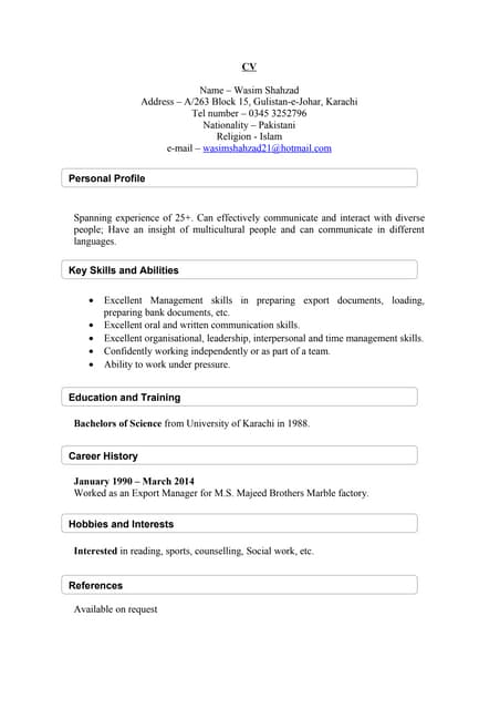 Fawad Hussain CV update | PDF