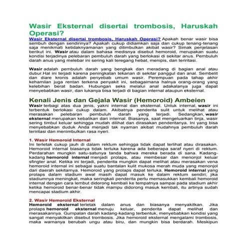 Fase stadium penyakit wasir (hemoroid) | PDF