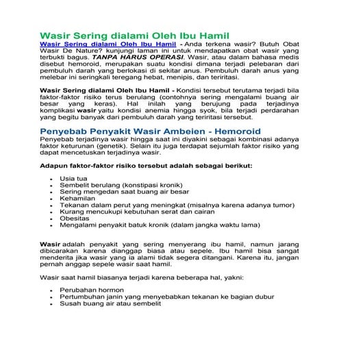 Fase stadium penyakit wasir (hemoroid) | PDF