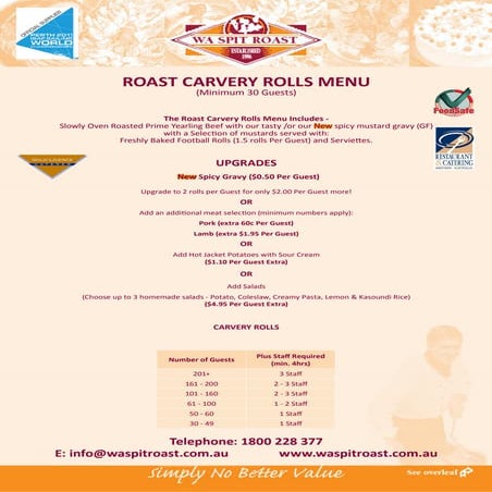 ROAST CARVERY ROLLS MENU | PDF
