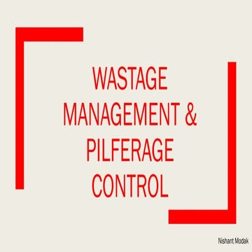 Wastage management and pilferage control | PDF