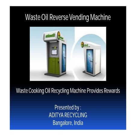 Waste cooking oil recycling machine | PDF
