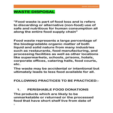 WASTE DISPOSAL notes | PDF