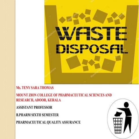 PHARMACEUTICAL WASTE DISPOSAL | PPTX