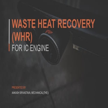 Waste Heat Recovery IN IC Engine | PPTX