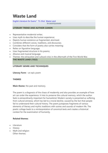 THE WASTE LAND | PPTX