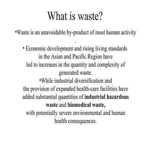Waste management | PPT | Agriculture | Industries
