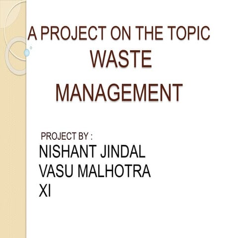 Presentation On Waste Management Systems | PPTX