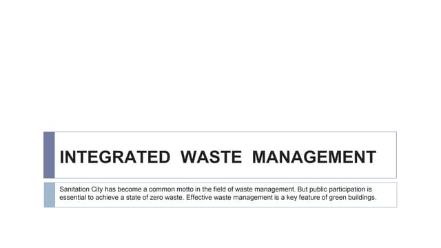 Sustainable Waste Management | PPTX