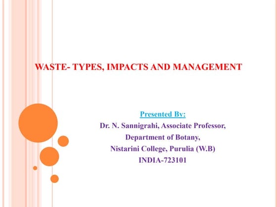classification of waste and their characteristics | PPTX