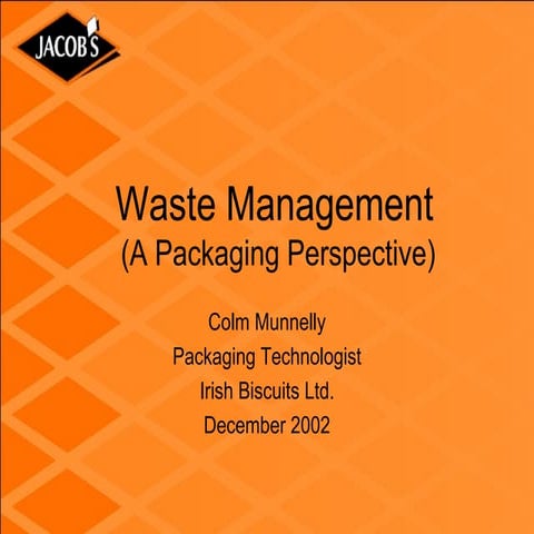 Waste Management A Packaging Perspective | PPT