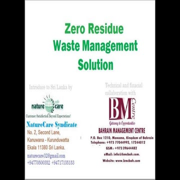 Waste management by nature care syndicate o77o5oo352 presentation | PPTX