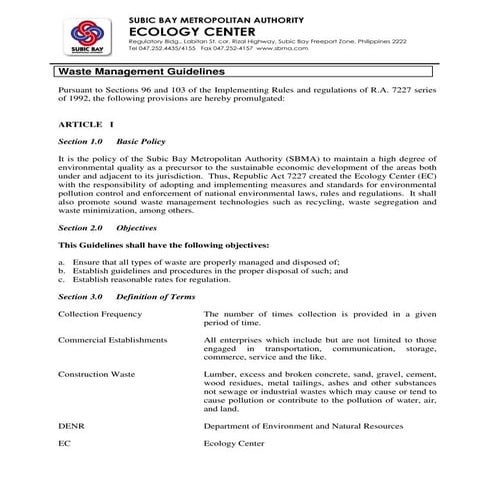 Waste management guidelines | PDF