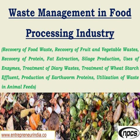 Waste Management in Food Processing Industry | PPTX