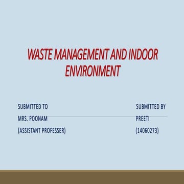 WASTE MANAGEMENT AND INDOOR ENVIRONMENT | PPT