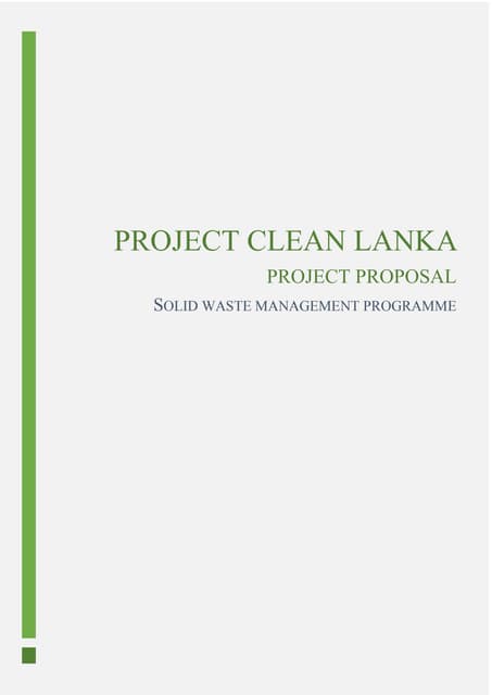 Waste management project proposal for sri lanka | PPT