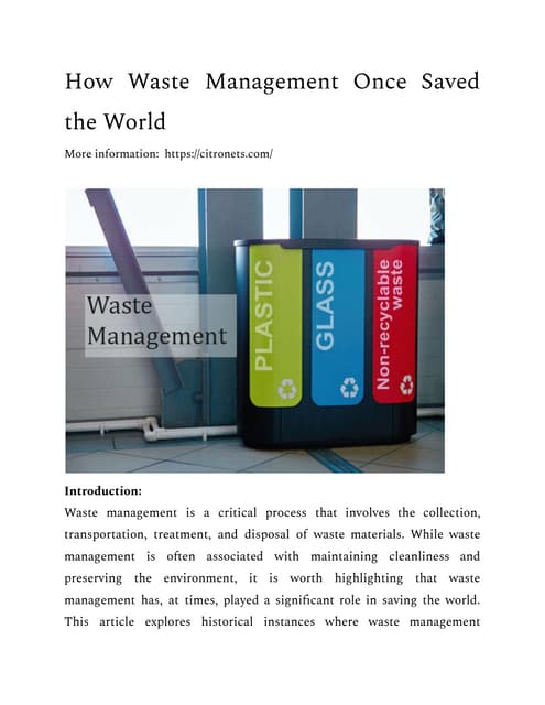 Sustainable Mine Waste Management | PPTX | Environmental Services ...