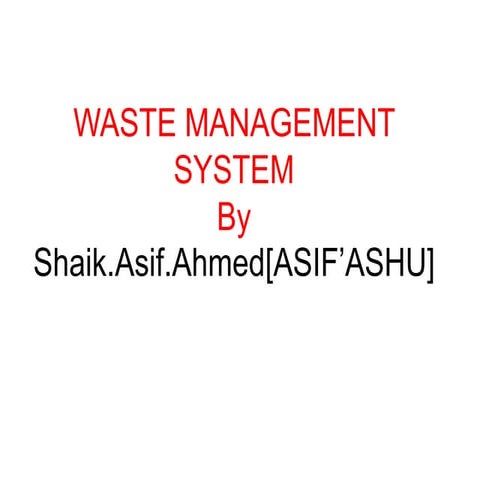 Waste management system | PPTX
