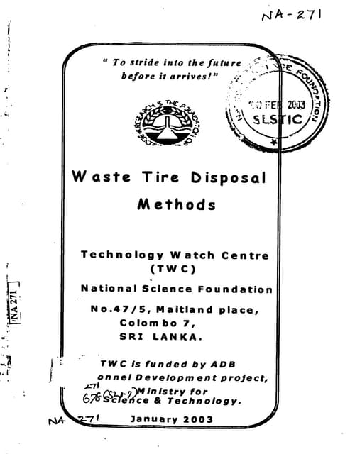 Tyre Recycling Initiatives and Sustainability | PPTX | Environment ...