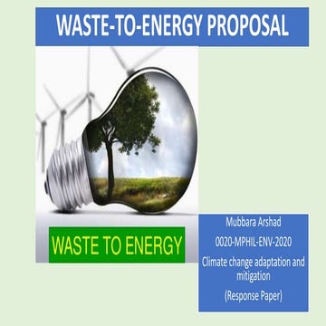 Waste to energy proposal | PPTX