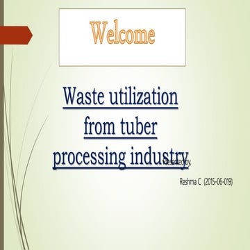 Waste utilization from tuber processing industry | PPTX