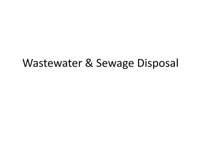 Disposal of wastewater | PPTX