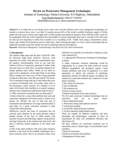 Waste water management | PPTX