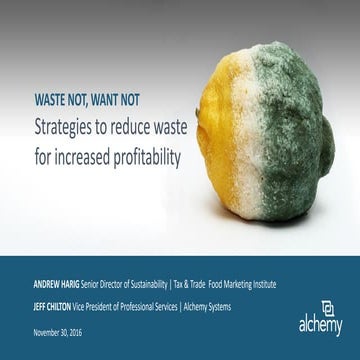 Strategies to Reduce Food Waste for Increased Profitability | PPT