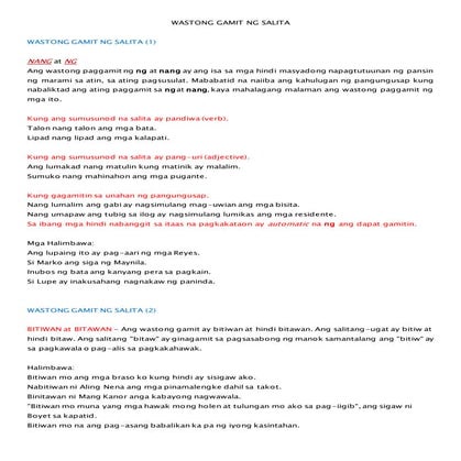 Listahan nang mga pandiwa | PDF