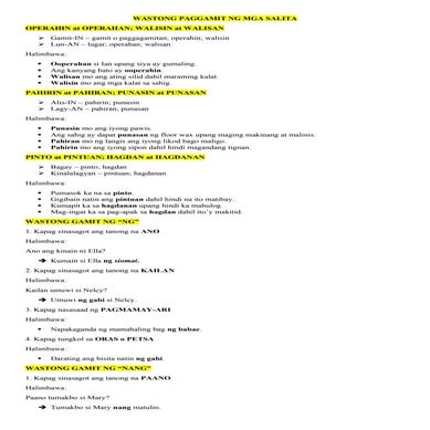 mga gamit ng ng at nang at iba pa | PPTX