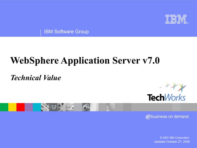 Websphere Application Server Family Edition - Brief Overview