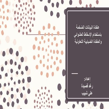 Big data clustering with the use of the random projection features reduction and collaborative ...