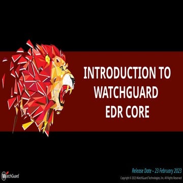 Introduccion en Watchguard EDR Core Total Security | PPTX