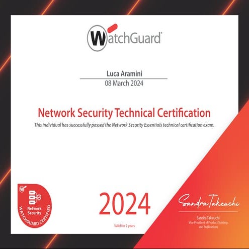 WatchGuard Network Security Technical Certification 03/2024 | PDF